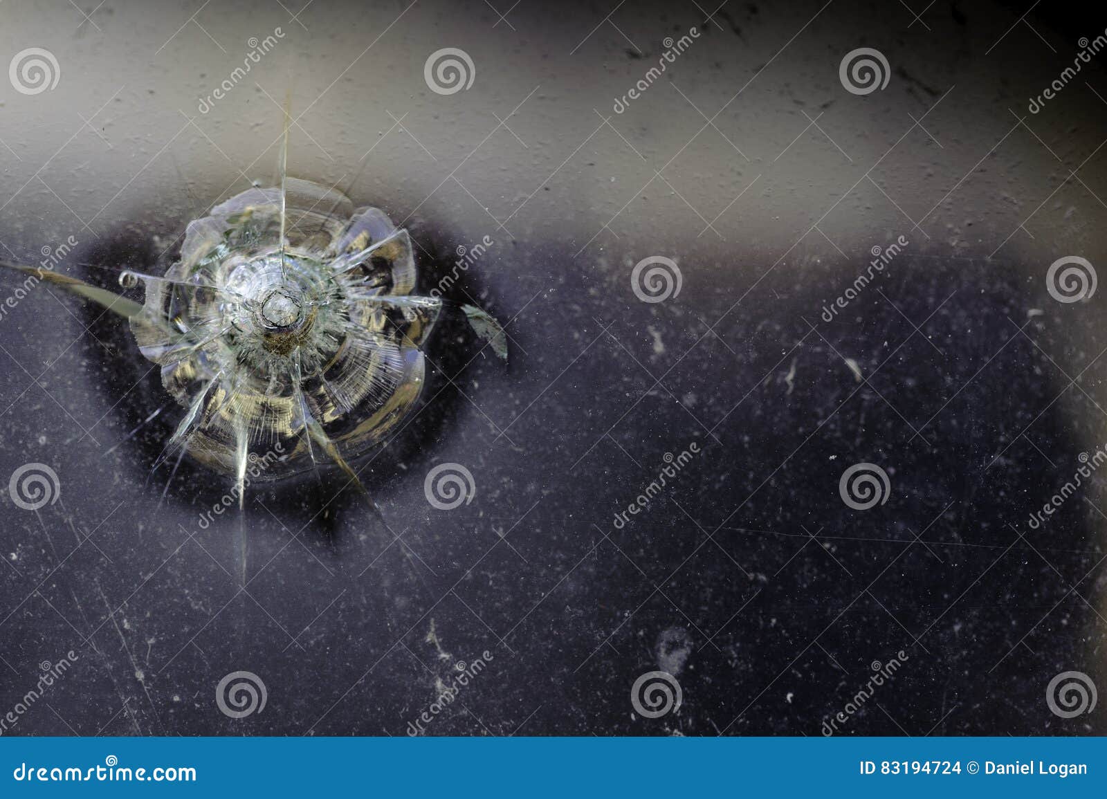 Bullet Hole in Old Truck Window Stock Photo - Image of cracked ...
