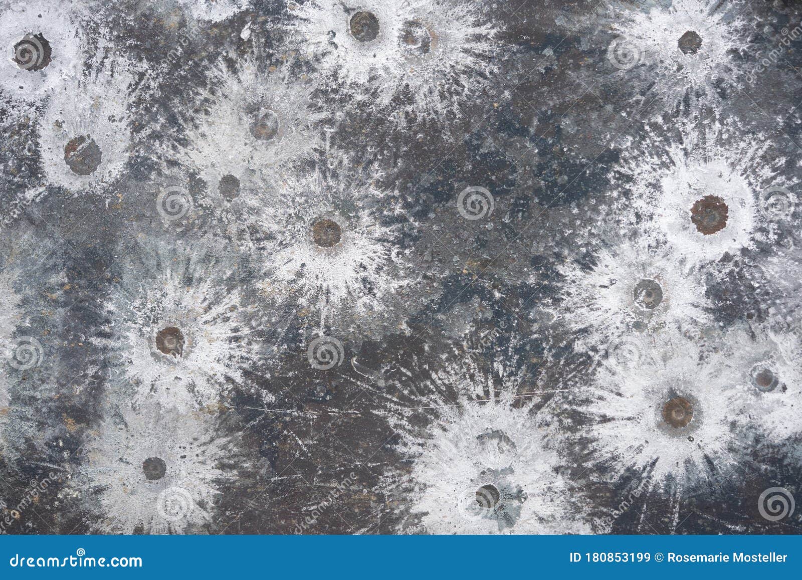 Bullet Hole Pattern of Lead Splatters on a Target Stock Image - Image ...