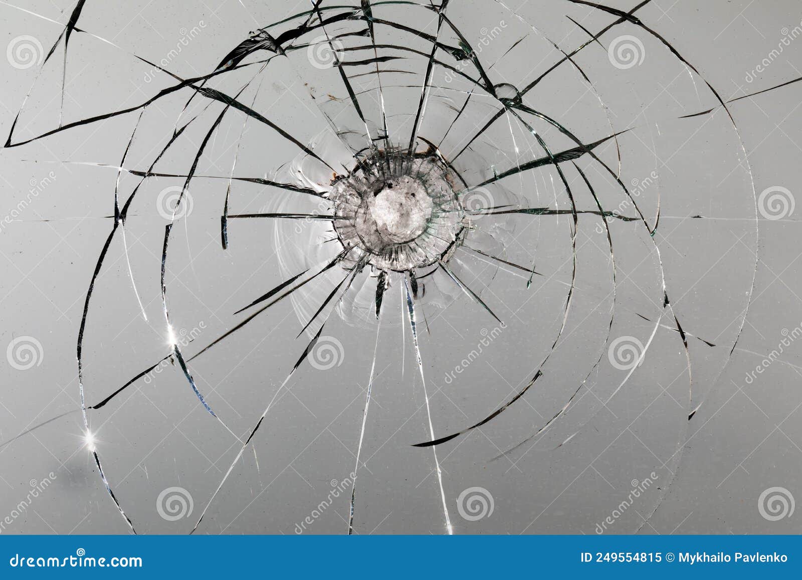 Bullet Hole in the Rock. Broken Window, Cracks Stock Image - Image of ...