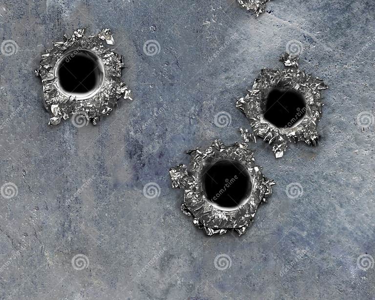Bullet Hole on Rusted Metal Stock Image - Image of explode, color: 7937217