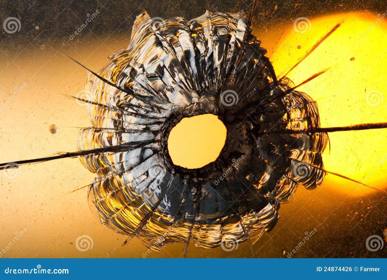 Bullet hole in window stock photo. Image of gunshot, dangerous - 24874426