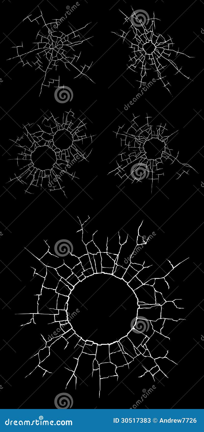 Bullet holes in glass stock vector. Illustration of destruction - 30517383