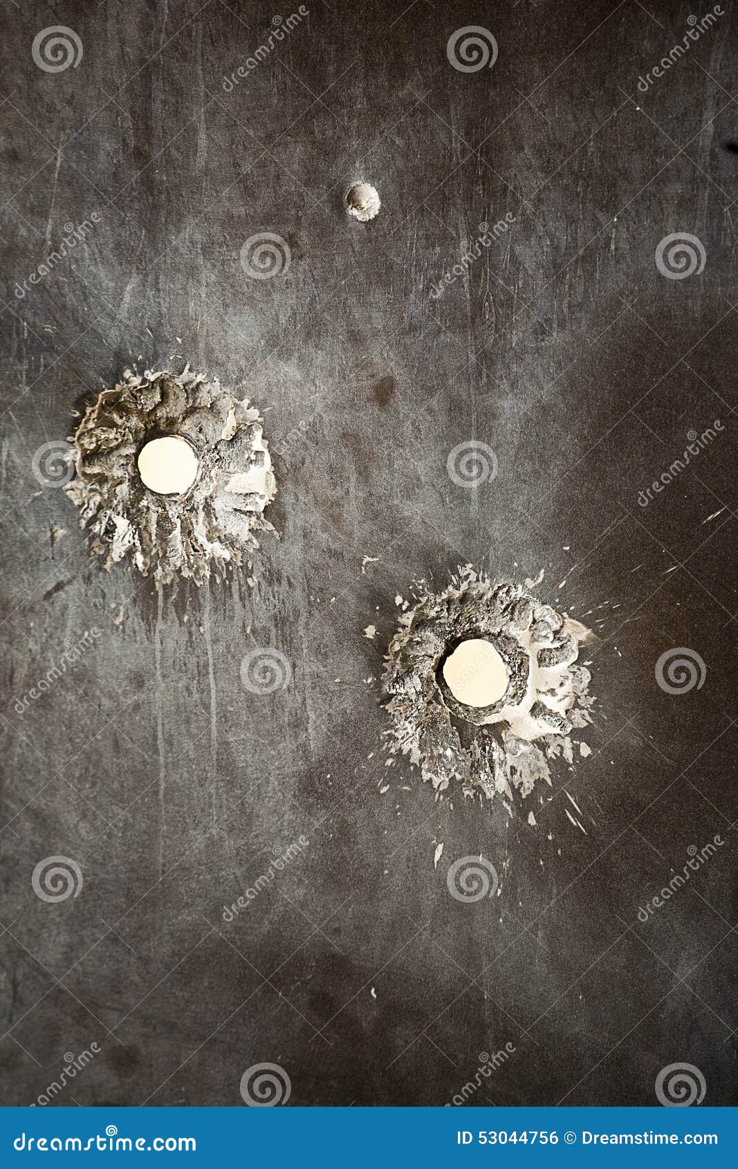 Bullet Holes in Metal Surface Stock Photo - Image of accurate, grunge ...
