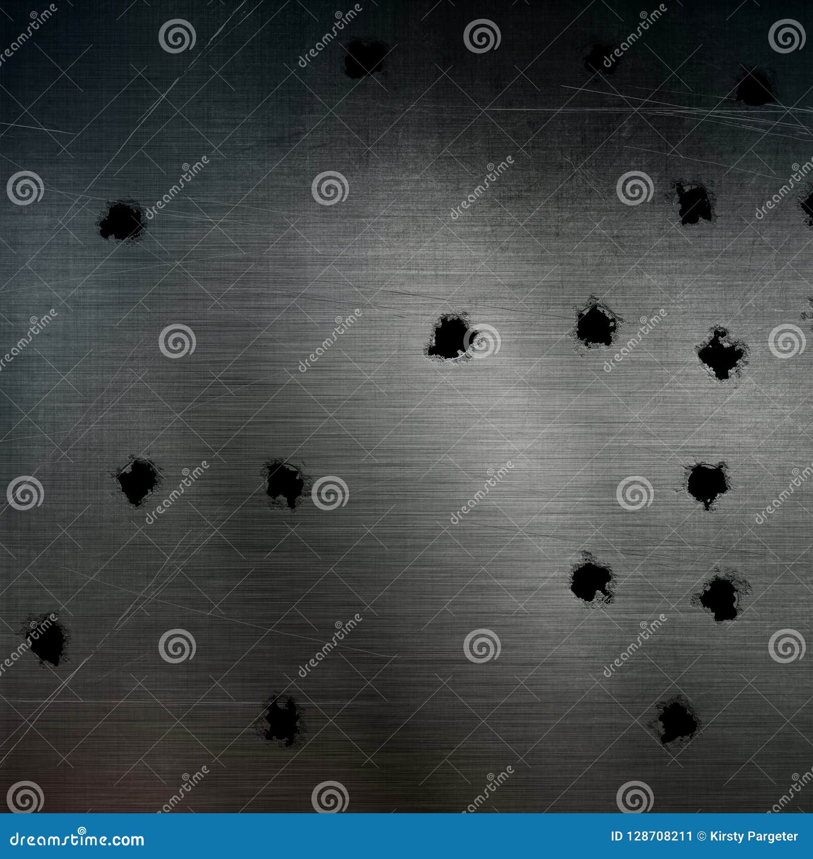 Bullet Holes in Scratched Metal Surface Stock Illustration ...