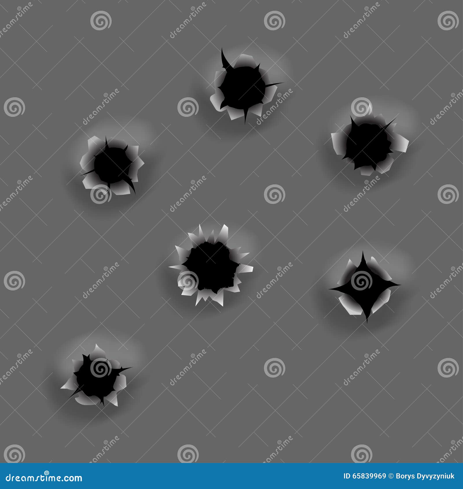 Bullet holes set stock illustration. Illustration of crack - 65839969