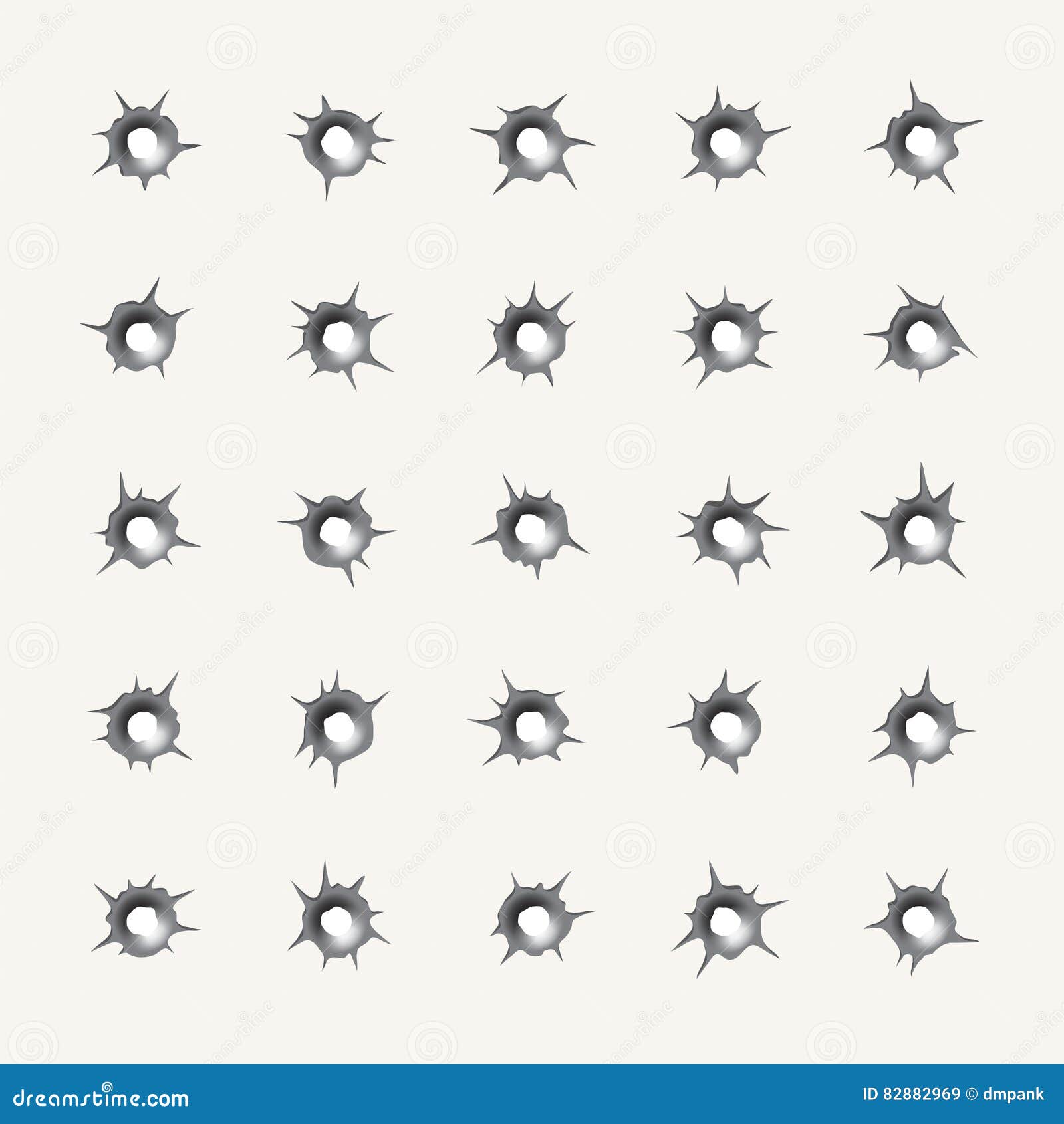 Bullet holes stock vector. Illustration of gunshot, element - 82882969