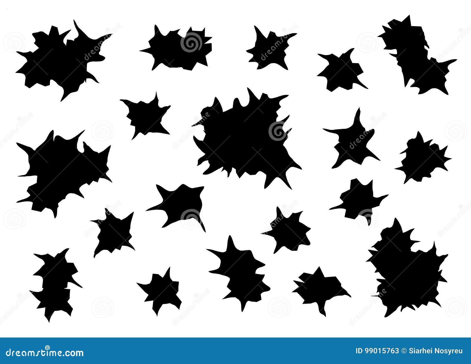 Bullet Holes Silhouette Cartoon Vector | CartoonDealer.com #99015763