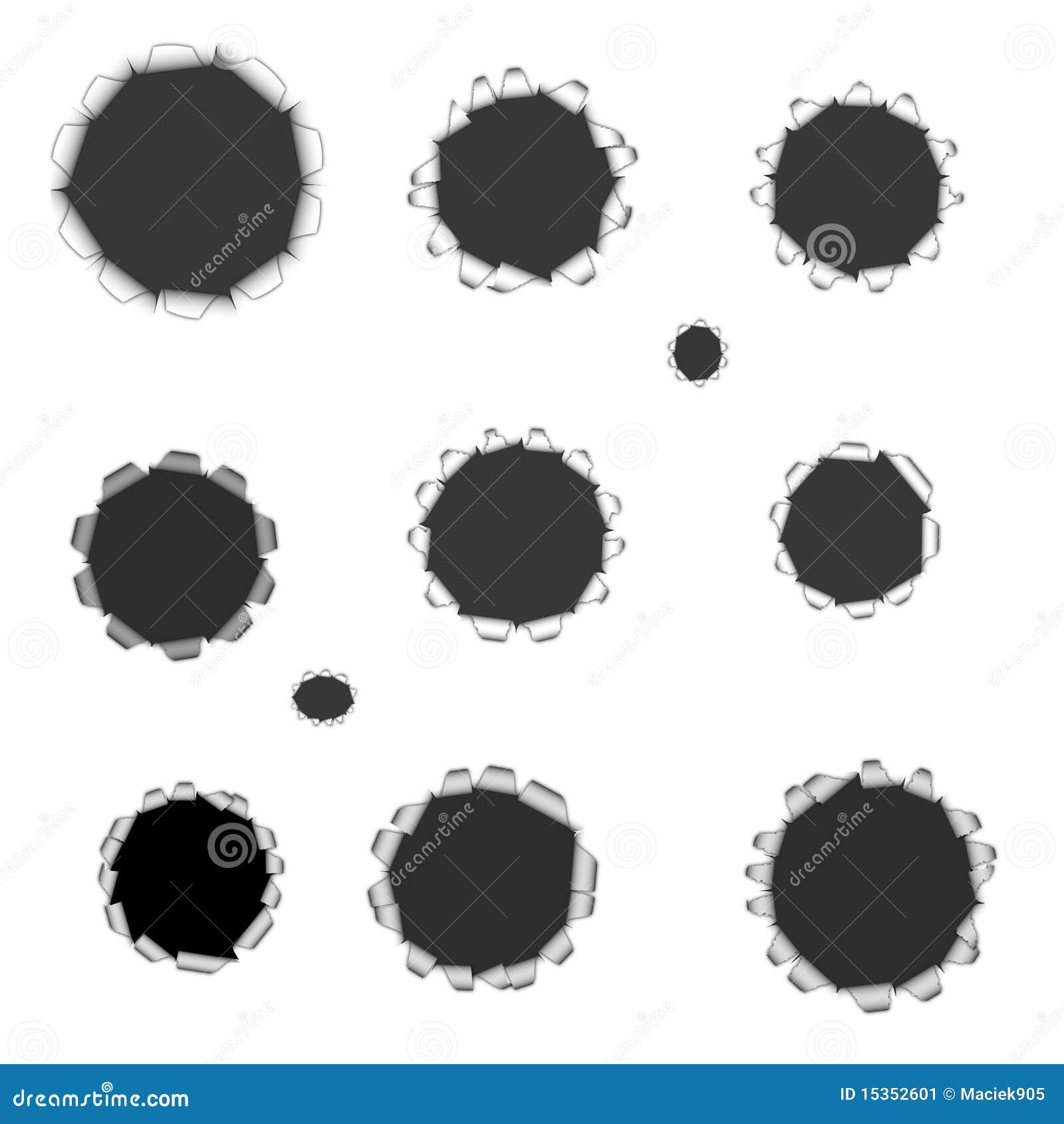 Bullet holes textures stock illustration. Illustration of break - 15352601