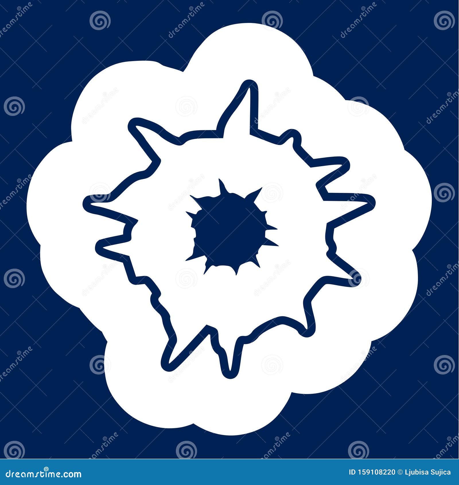Bullet holes, Vector icon stock vector. Illustration of army - 159108220