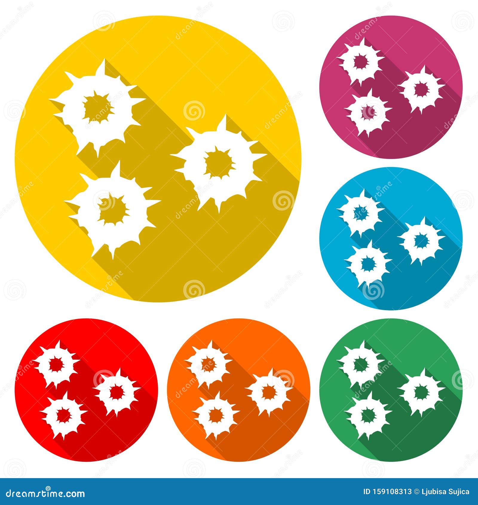 Bullet holes, Vector icon stock vector. Illustration of foreground ...