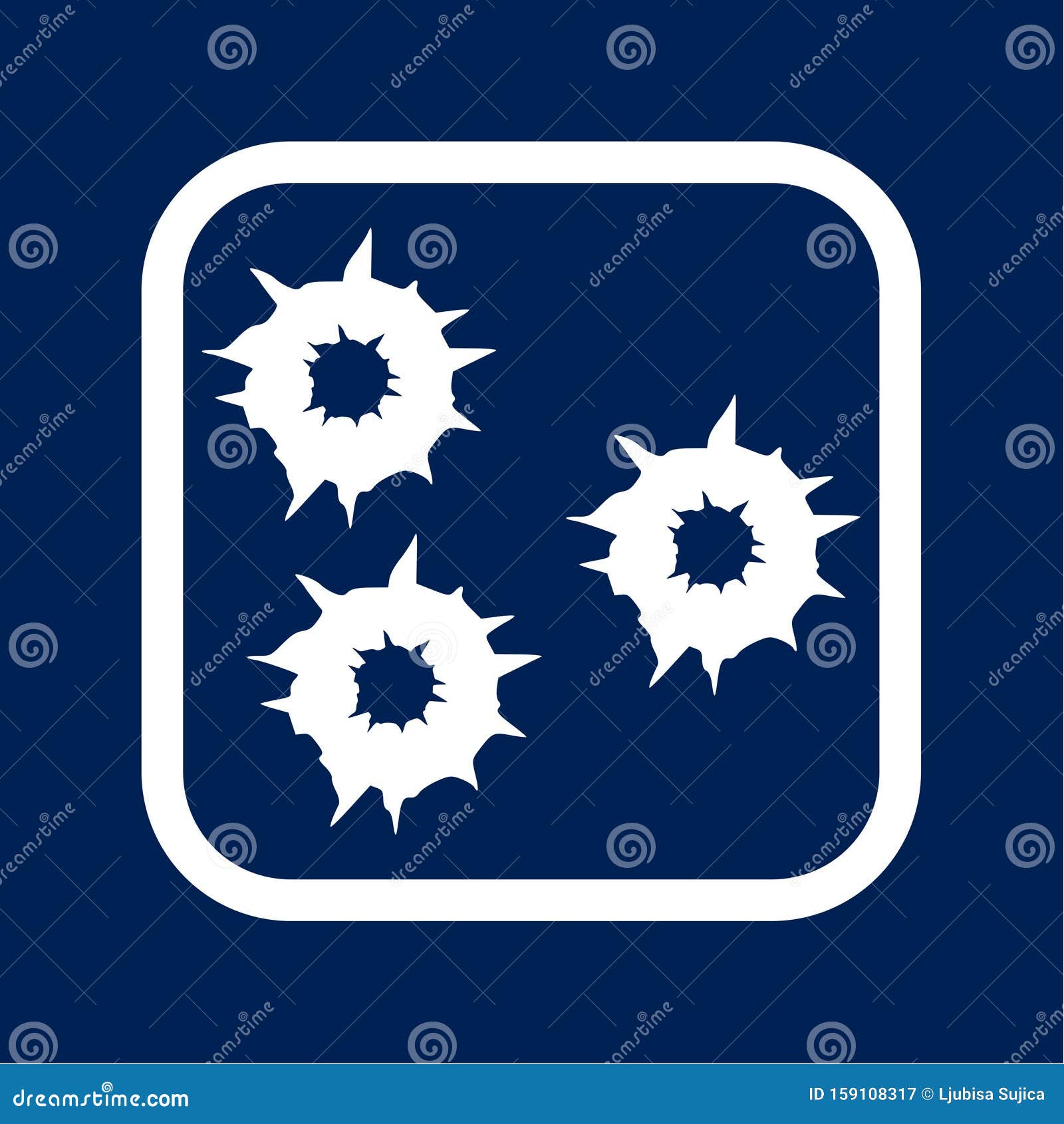 Bullet holes, Vector icon stock vector. Illustration of broken - 159108317