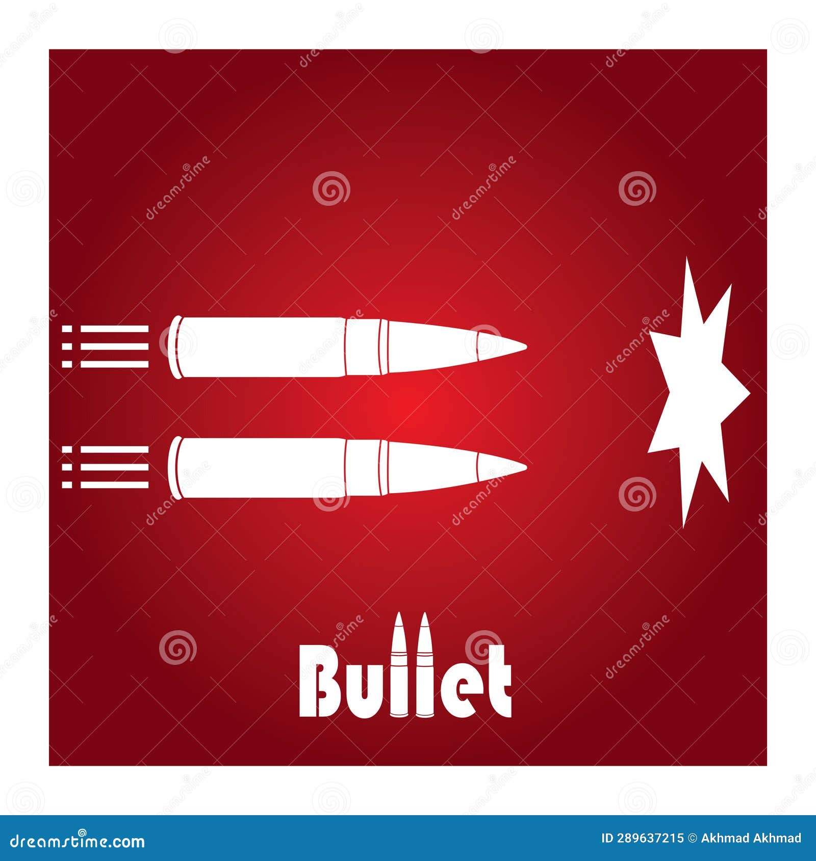 Bullet icon stock vector. Illustration of bullet, military - 289637215