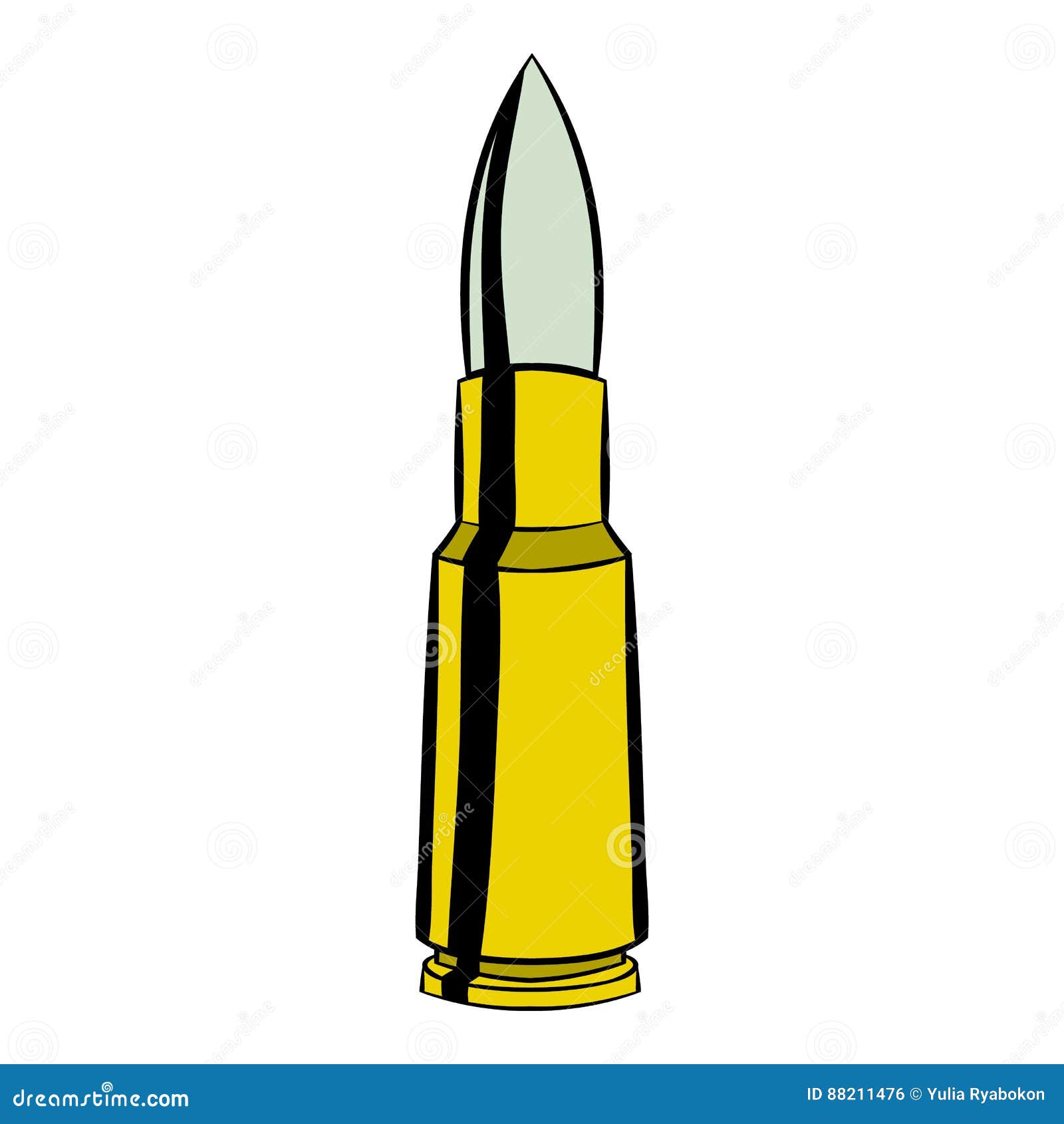 Bullet Icon In Flat Style Isolated On White Background. Cartridge ...