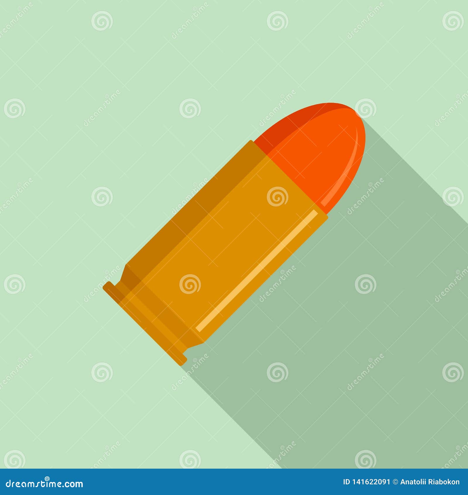 Bullet Icon In Flat Style Isolated On White Background. Cartridge ...