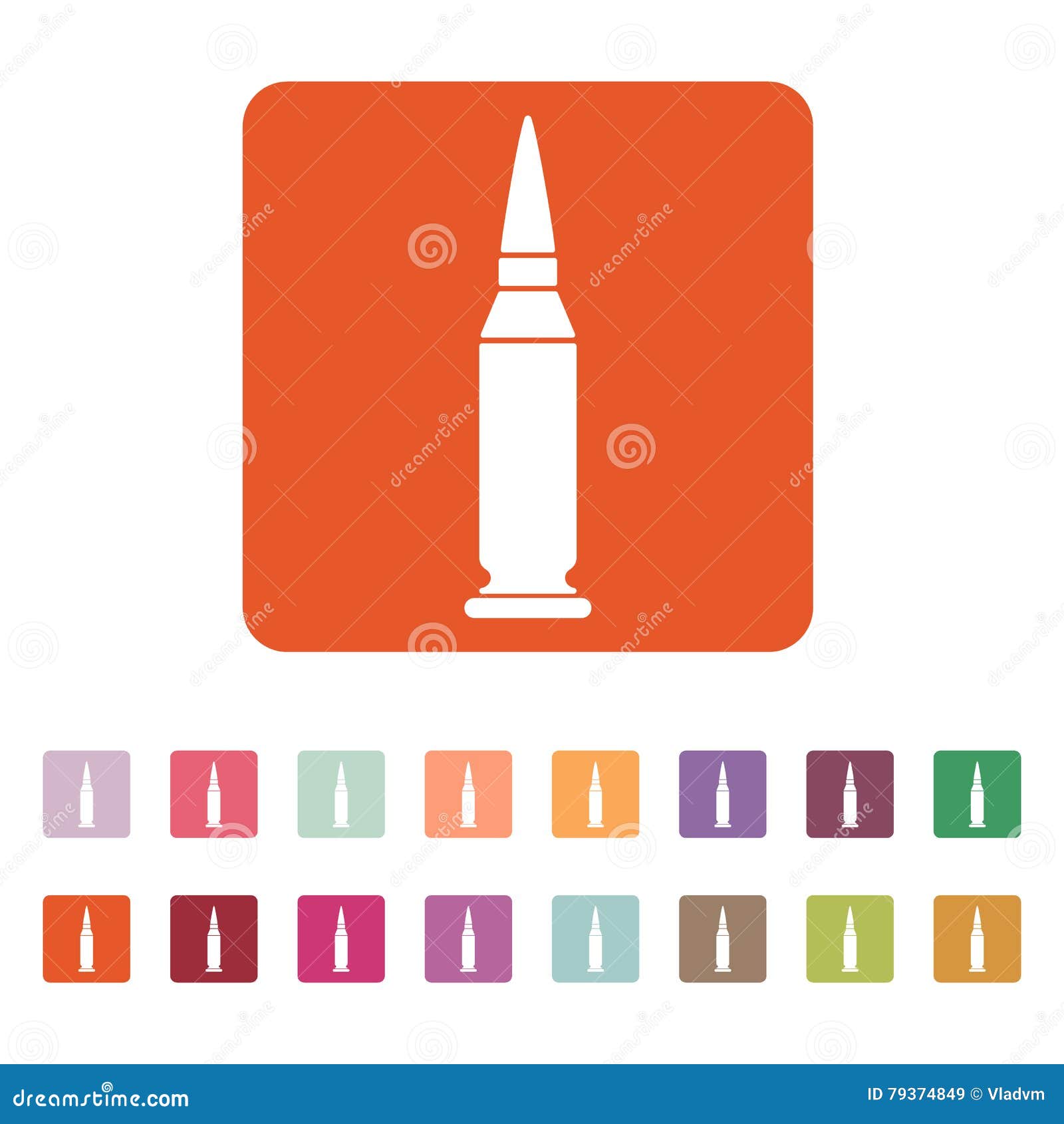 The Bullet Icon. Weapon Symbol Stock Vector - Illustration of caliber ...