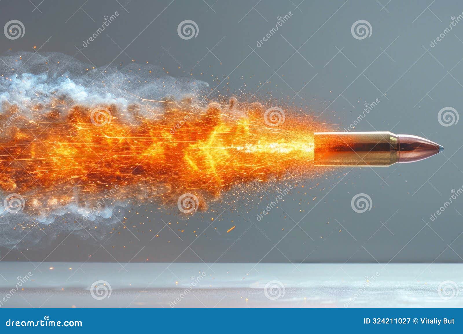 Bullet Ignites with Intense Flames Shooting Out, Creating a Mesmerizing ...