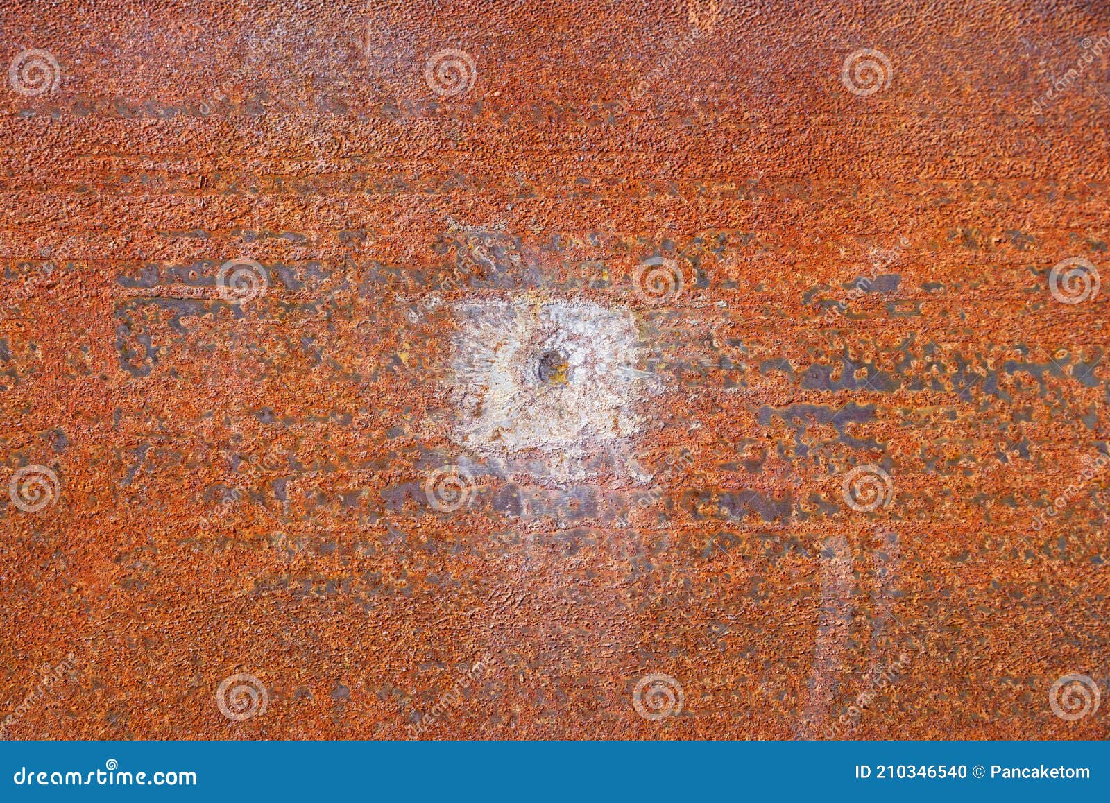 Bullet Impact on Iron stock photo. Image of background - 210346540