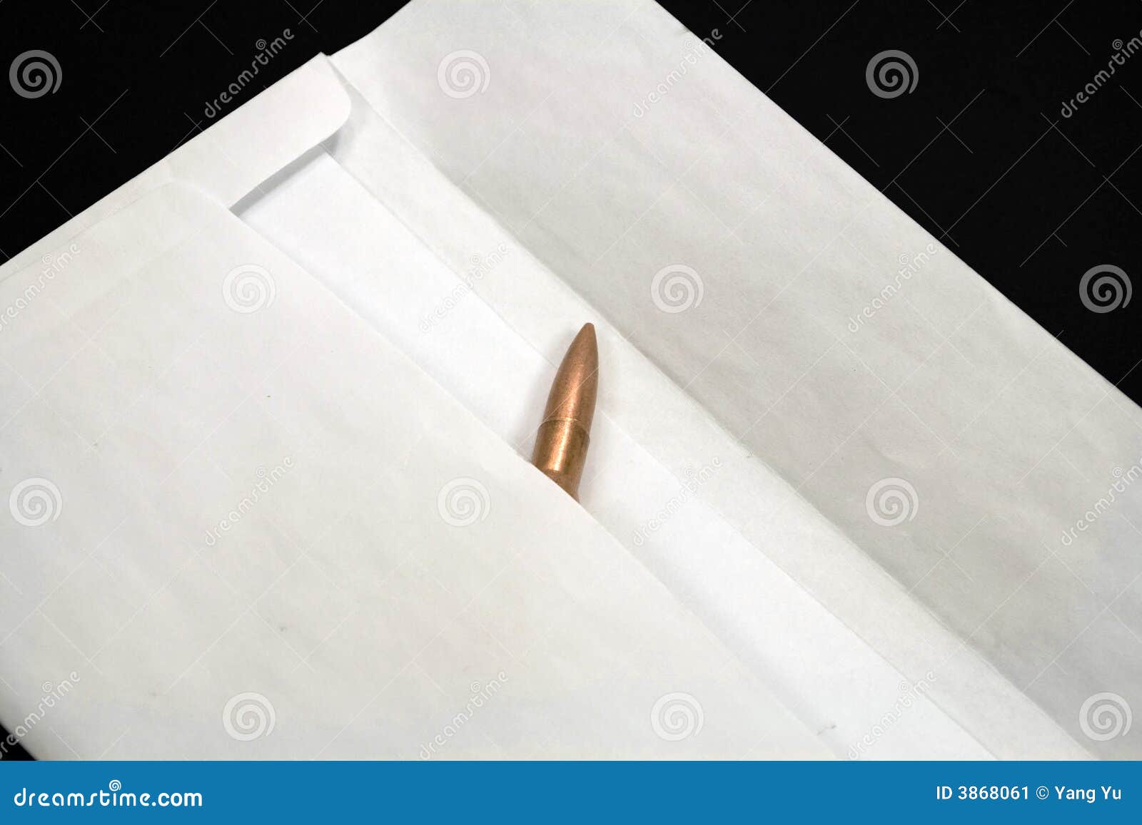 Bullet inside envelope stock image. Image of threatening - 3868061