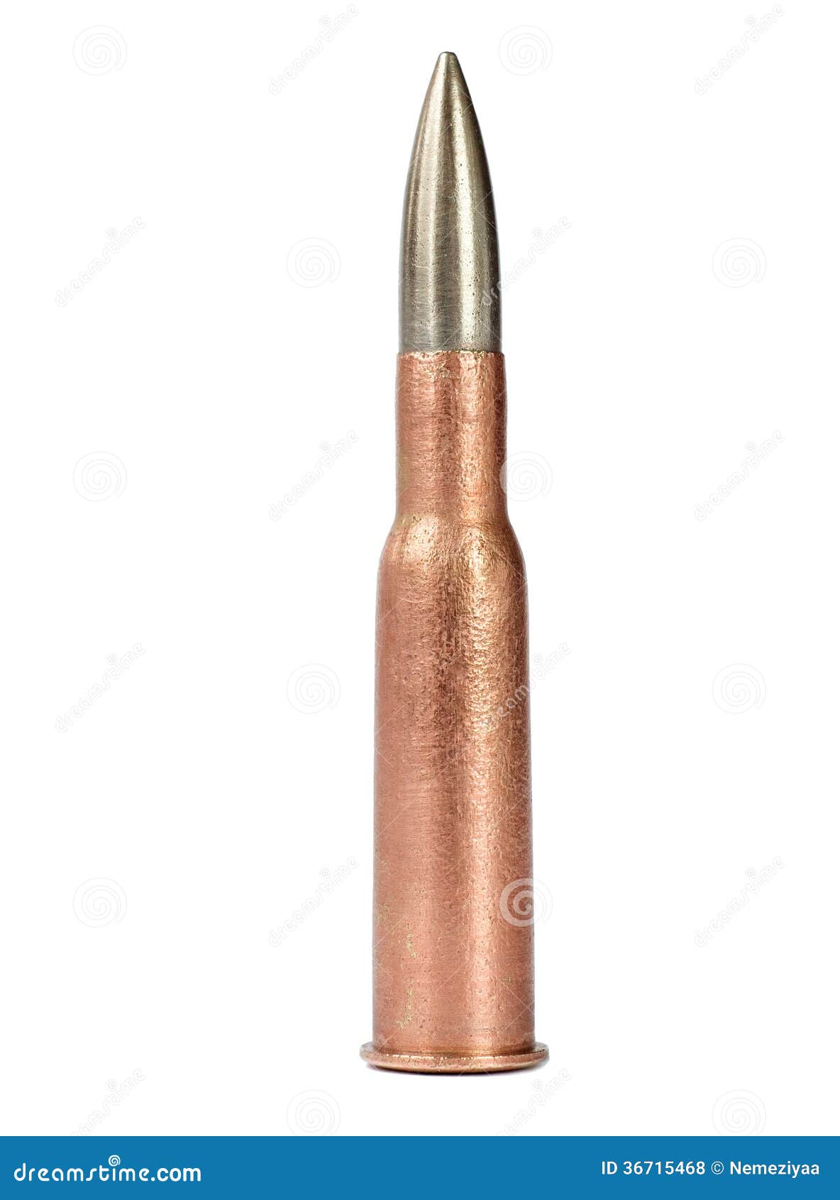 Bullet Isolated On Black Background With Reflexion. Rifle Bullets Close ...