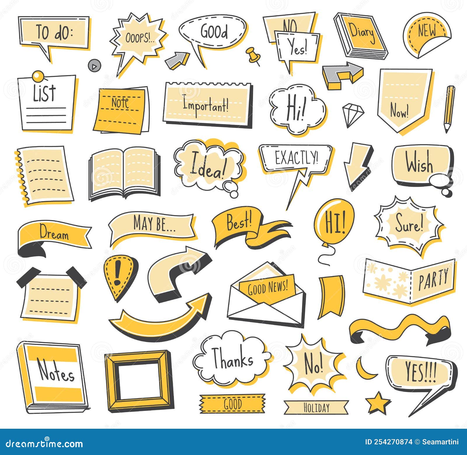 Bullet Journal Doodle Diary Calendar Banners Stock Vector ...