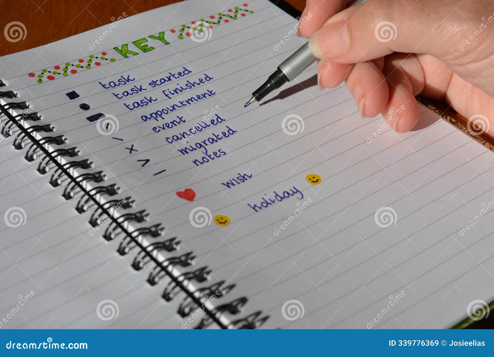 Bullet Journal, Hand and Pen Stock Image - Image of open, calendar ...