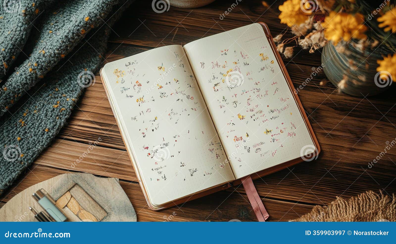 Bullet Journaling: a Bullet Journal Open To a Study Tracker Page with ...