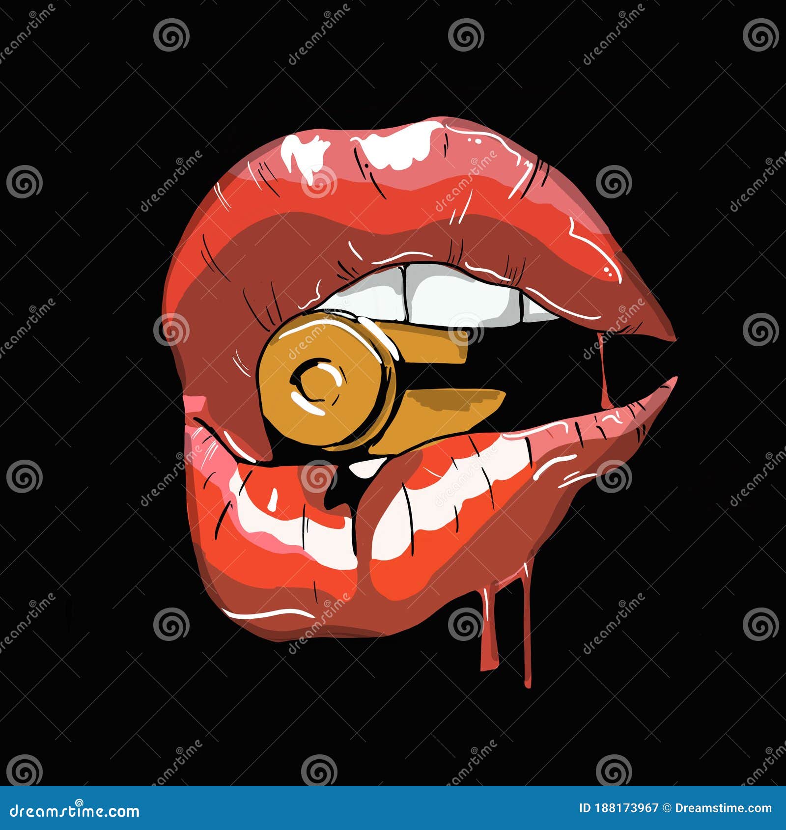 Bullet Lips Pink Stock Illustration Illustration Of Simple 188173967