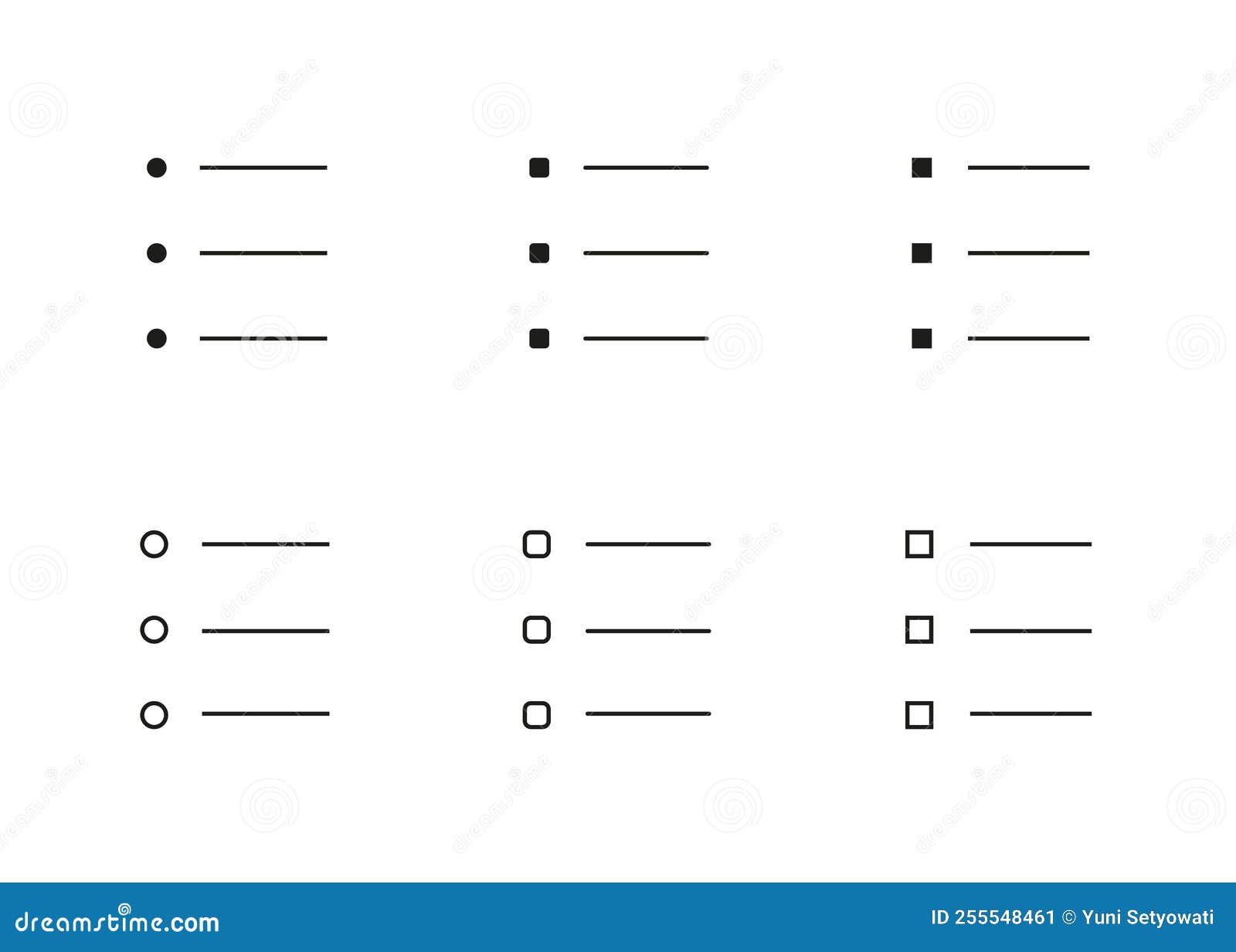 Bullet List Set Icon Vector Illustration for Infographic, Presentation ...