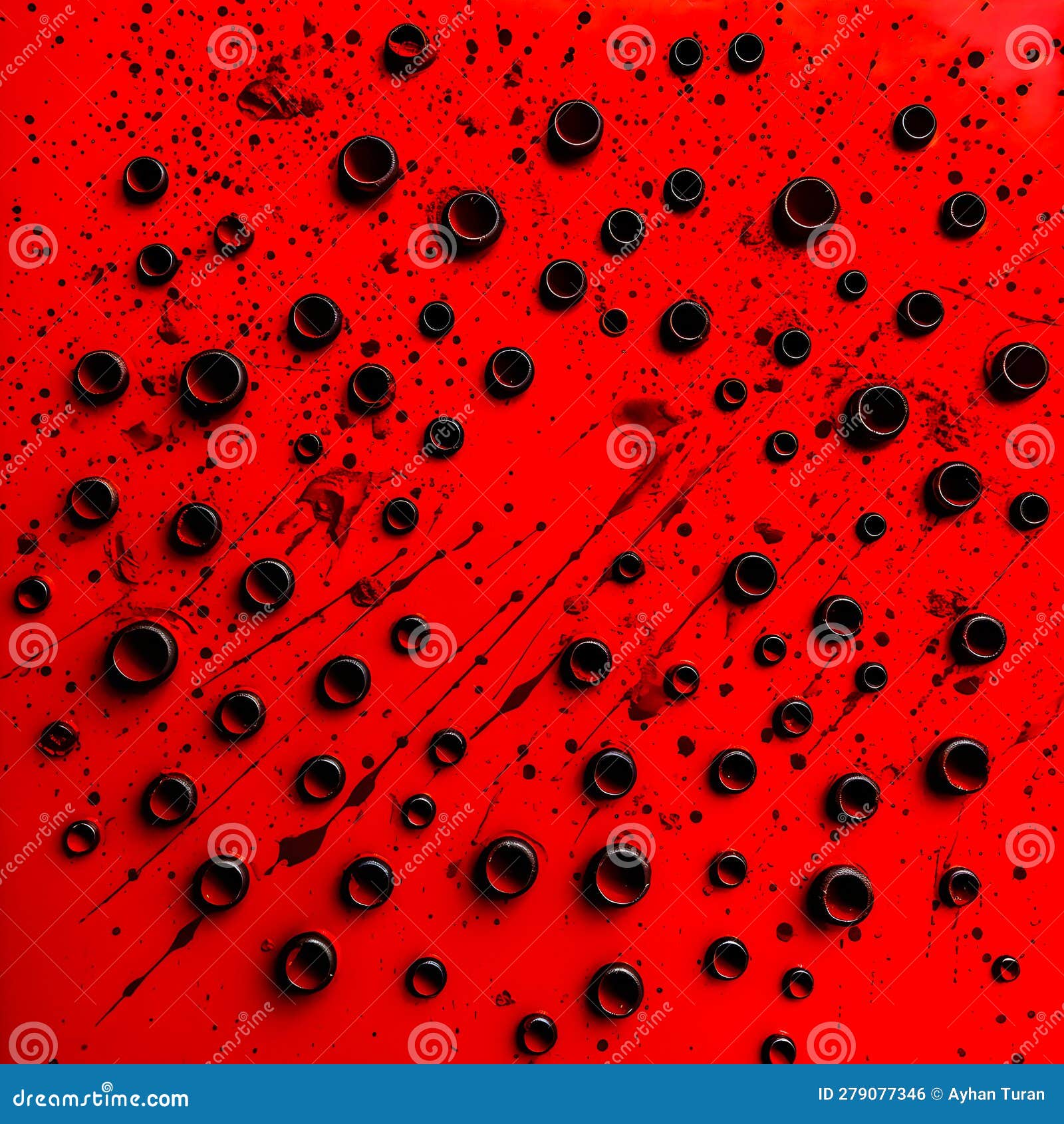 Bullet Marks on the Red Wall . Stock Illustration - Illustration of ...