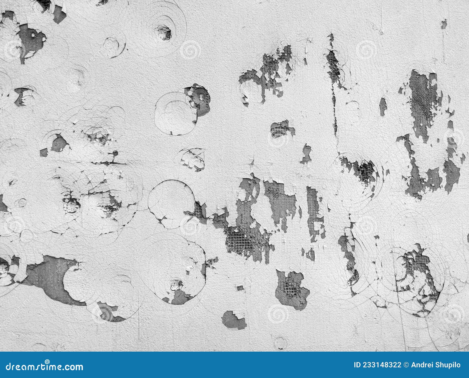 Bullet marks on the wall stock photo. Image of crack - 233148322