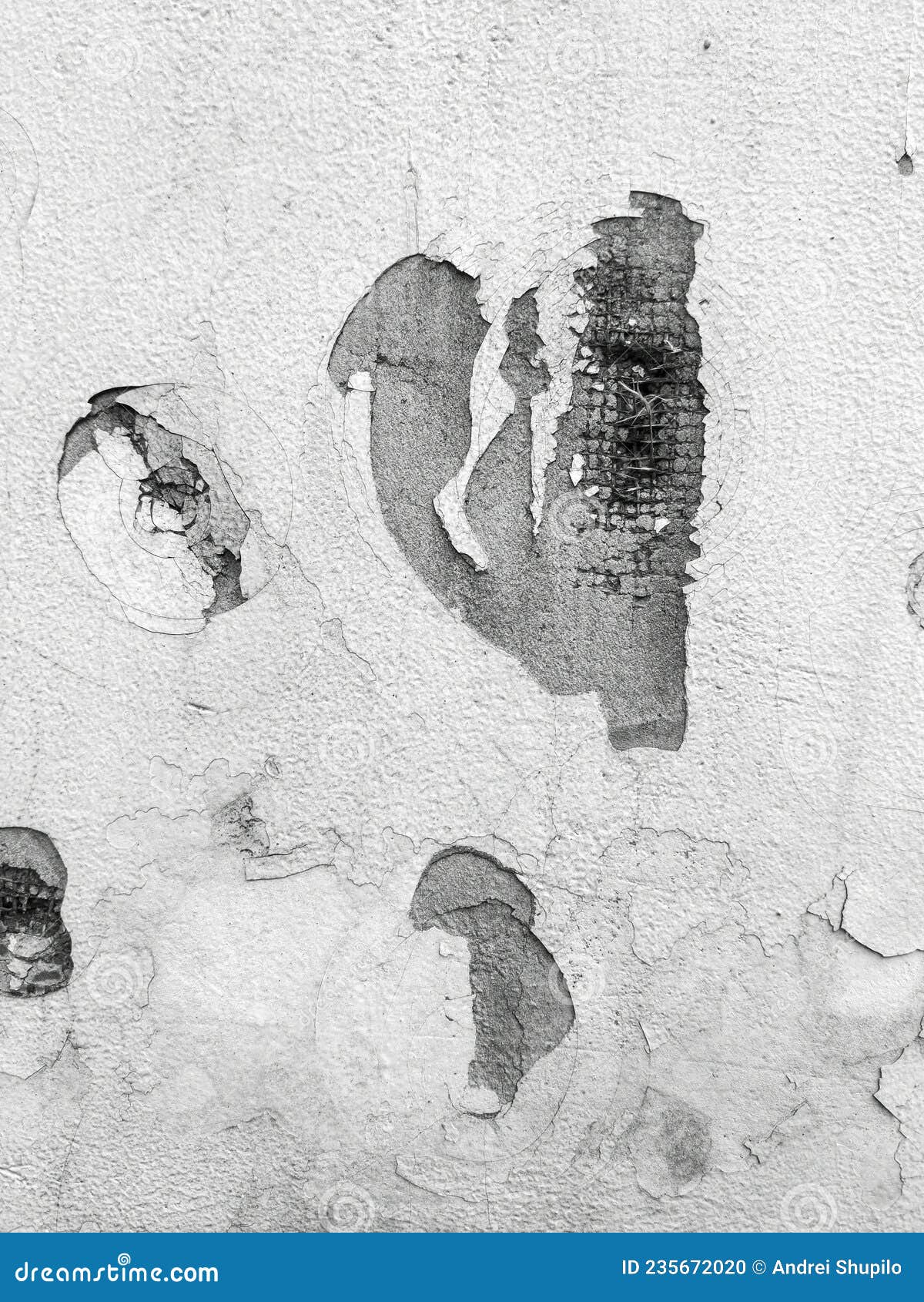 Bullet marks on the wall stock photo. Image of fence - 235672020