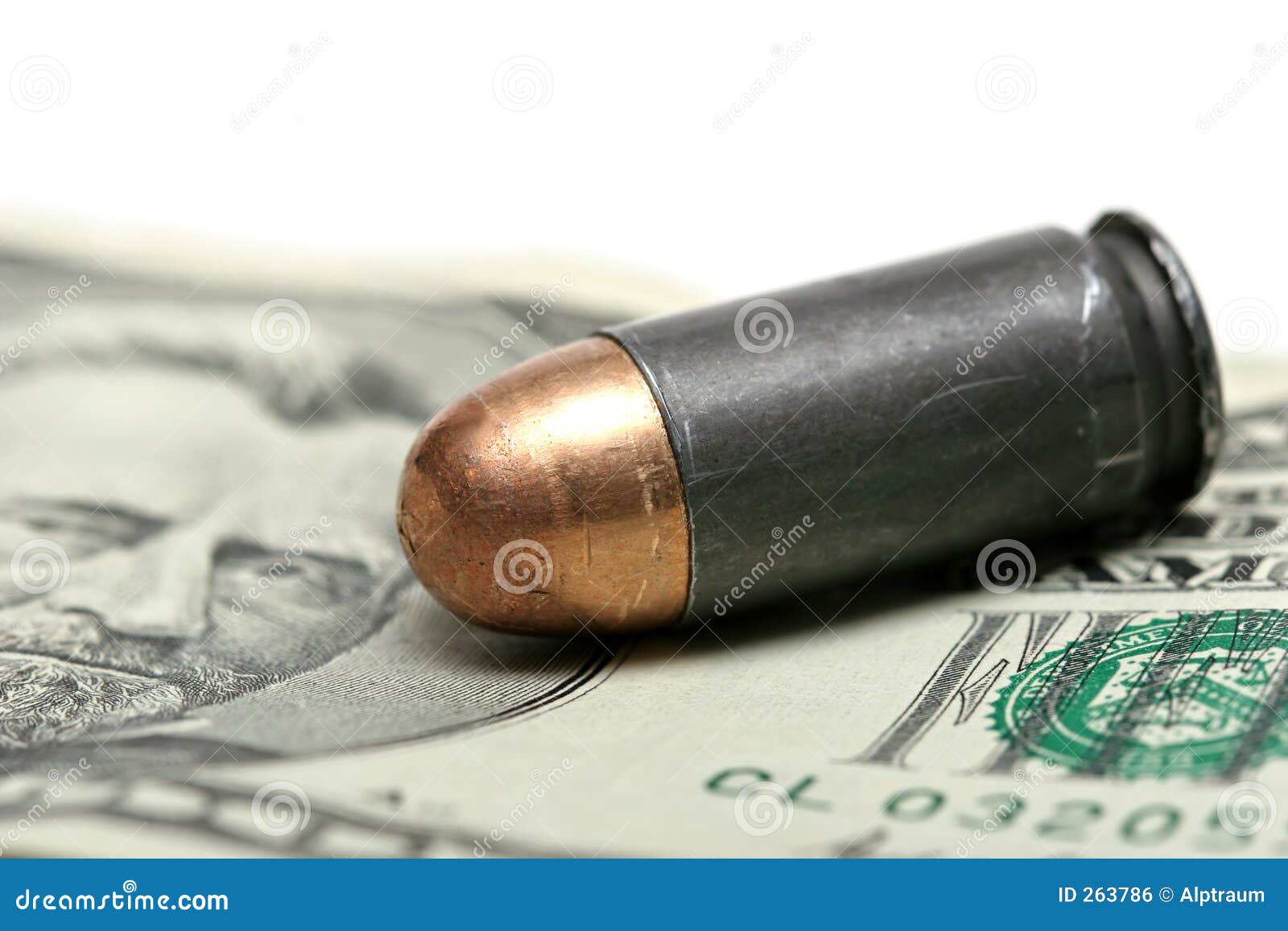 Bullet over dollars stock photo. Image of bank, american - 263786