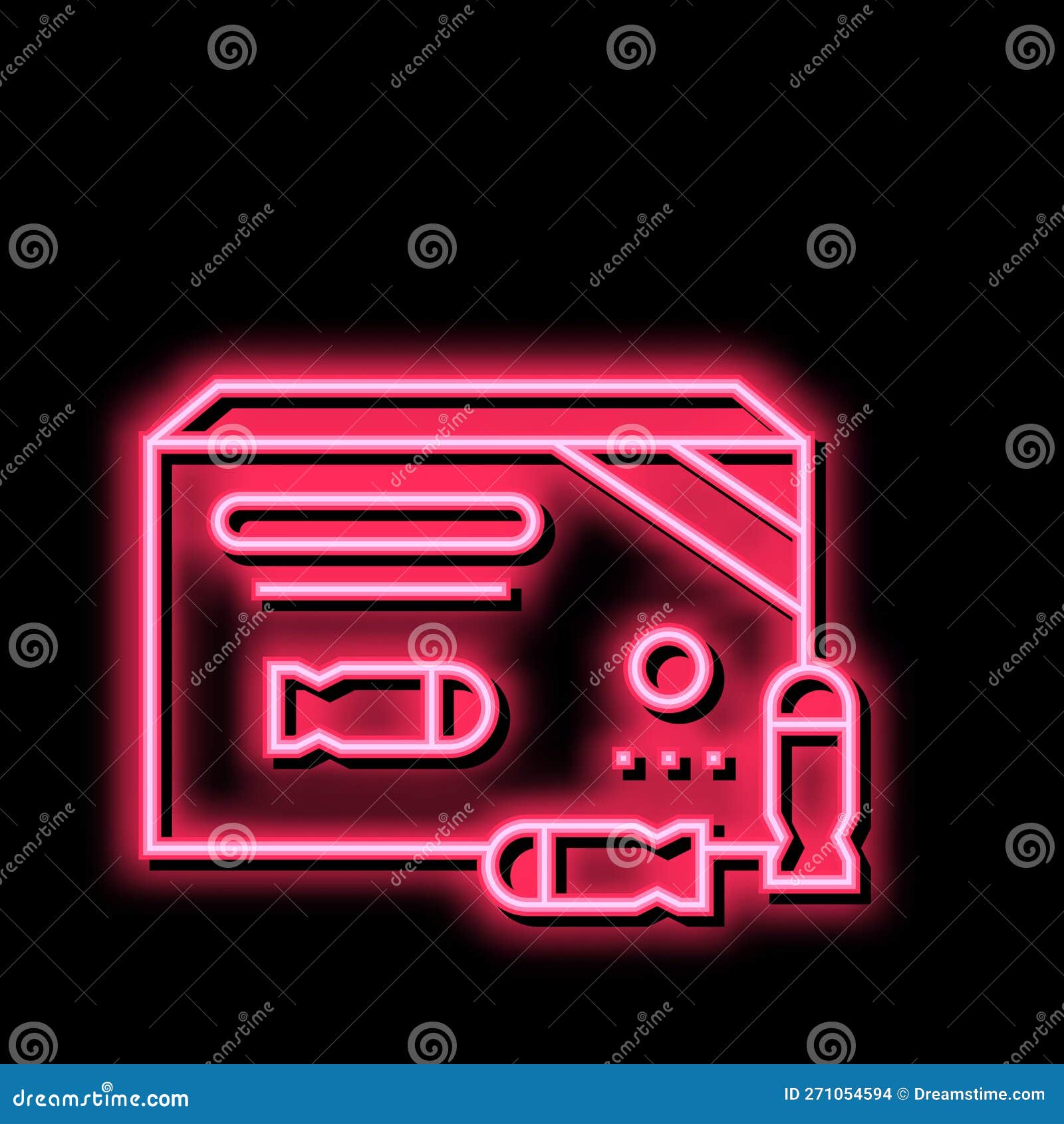 Bullet Package Neon Glow Icon Illustration Stock Vector - Illustration ...
