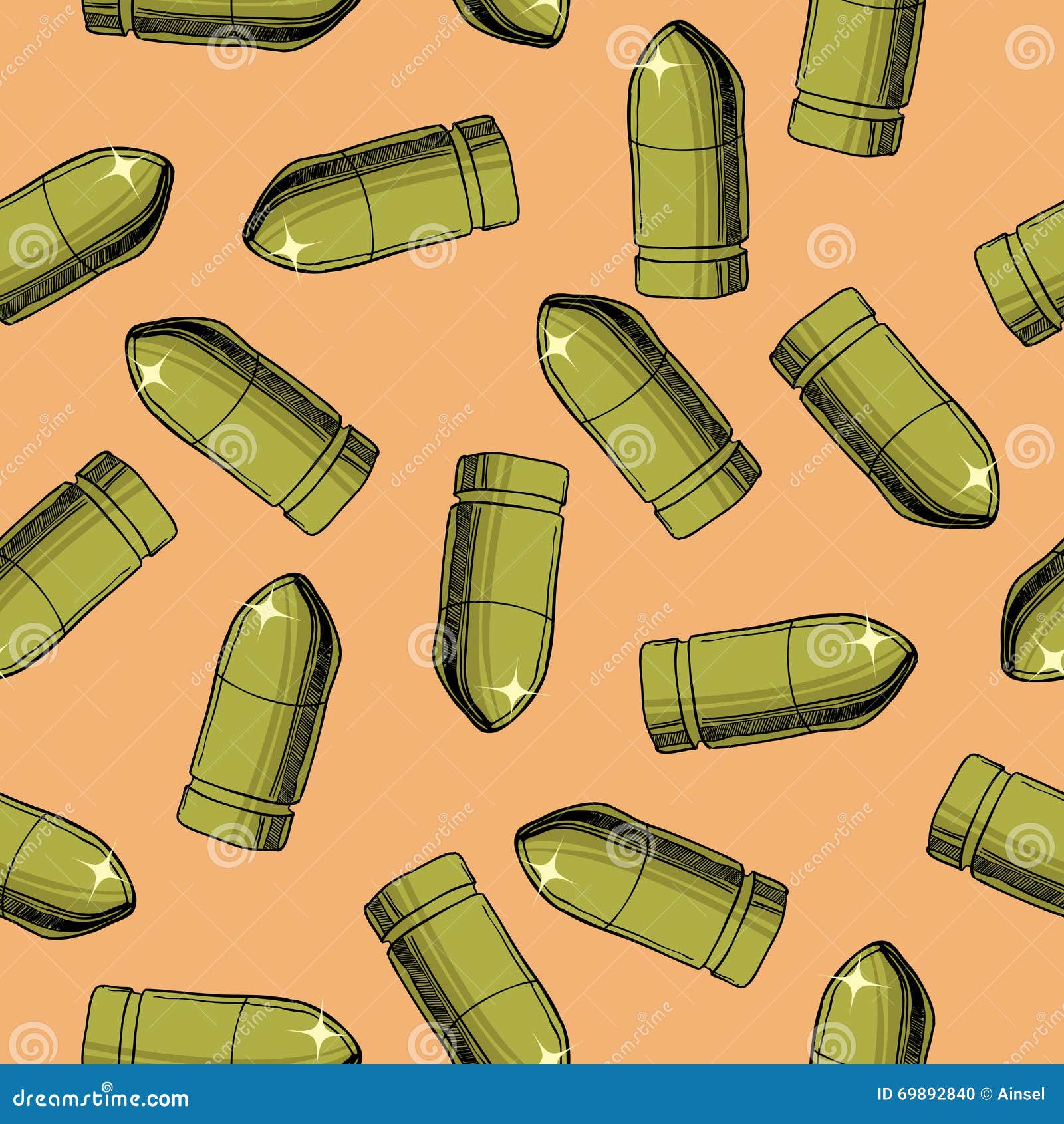 Bullet pattern stock vector. Illustration of death, kill - 69892840