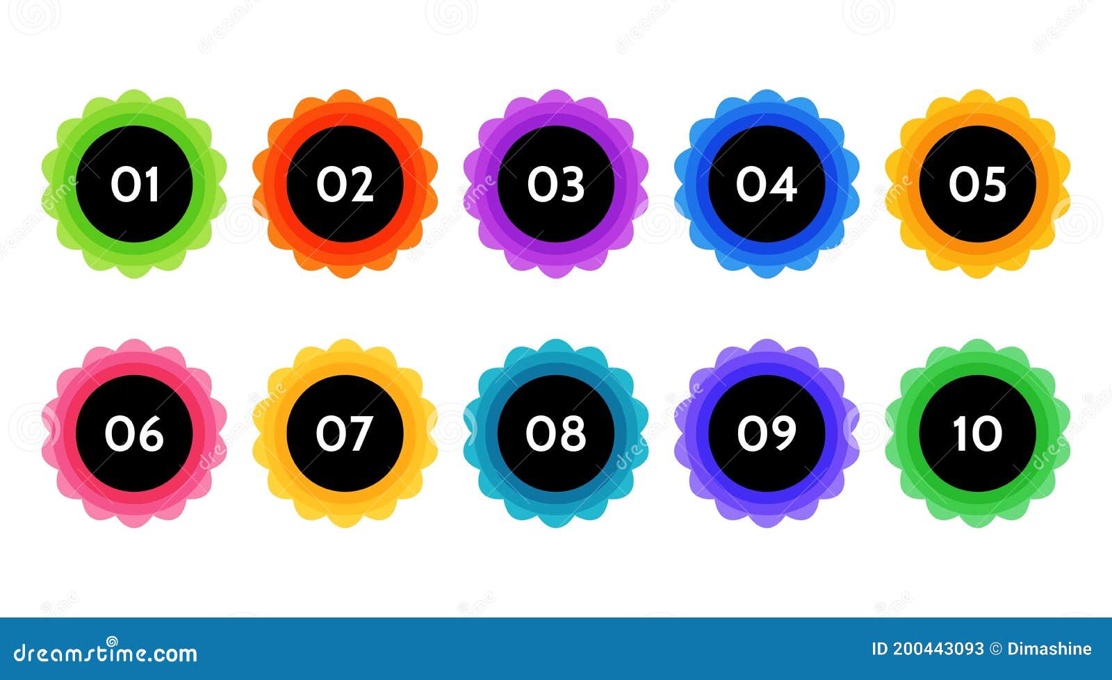 Bullet Points Data, Info Markers. Icon Arrow Set. Number Flags 1 To 12 ...