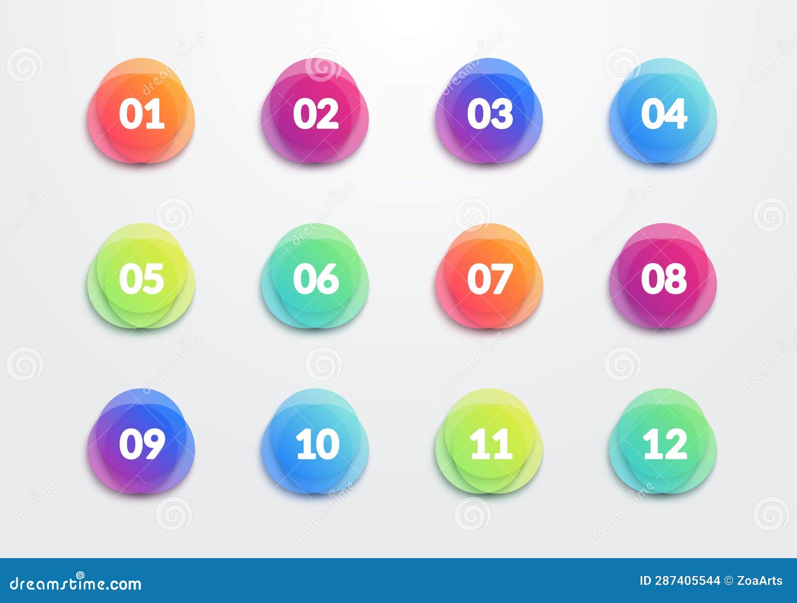 Colorful Glossy Bullet Point Icons Stock Illustration - Illustration of ...