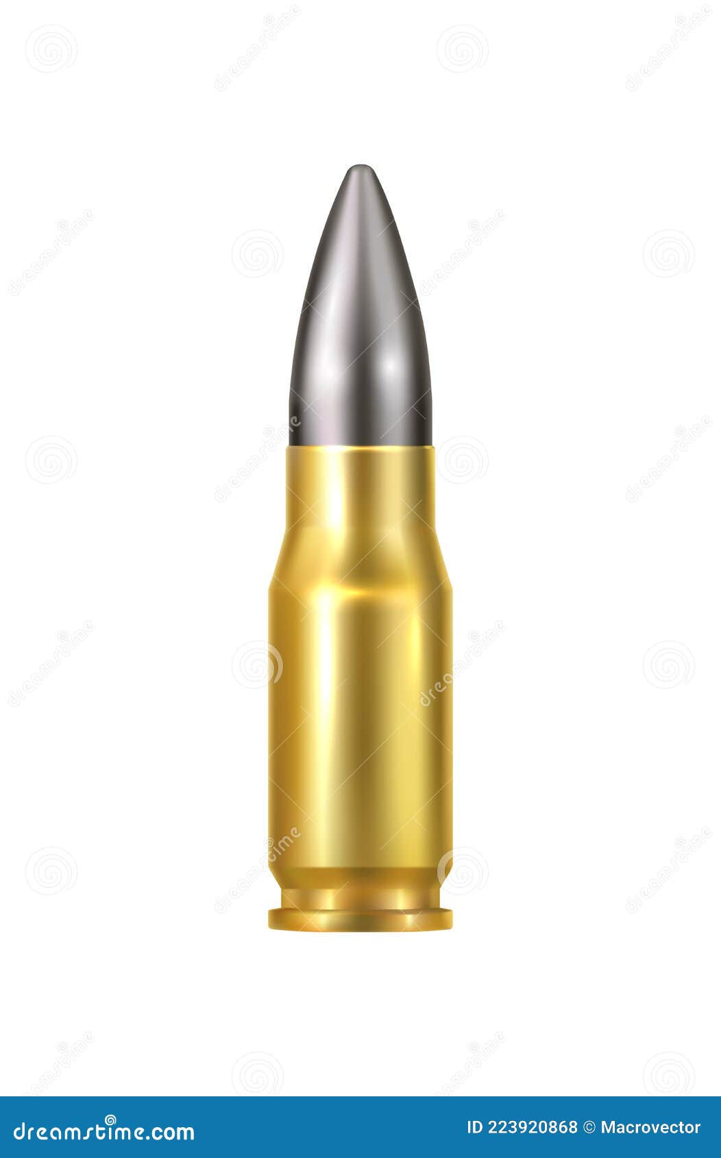 Bullet. Realistic Flying Lead Metal Shape With Smoke Traces, Dangerous ...