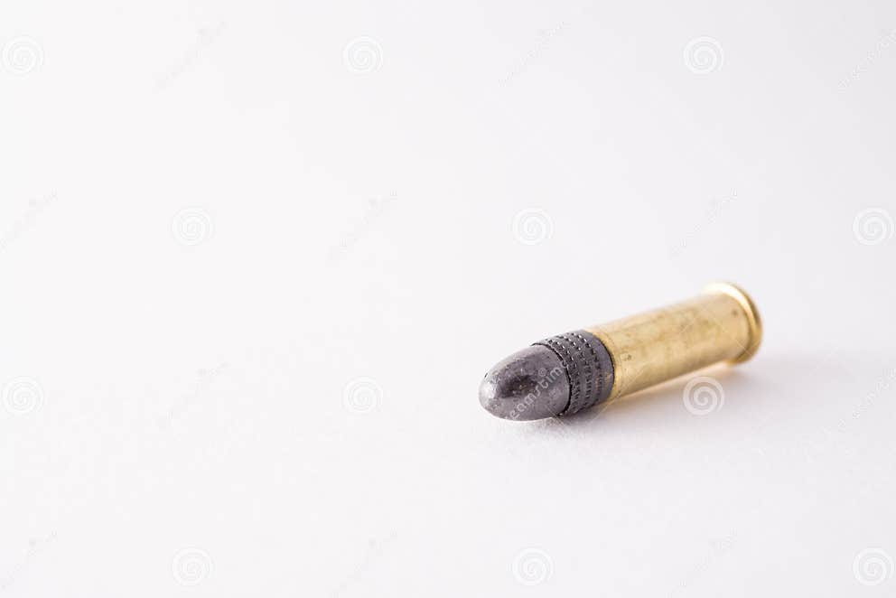 22 bullet rounds stock image. Image of rifle, white - 260120501