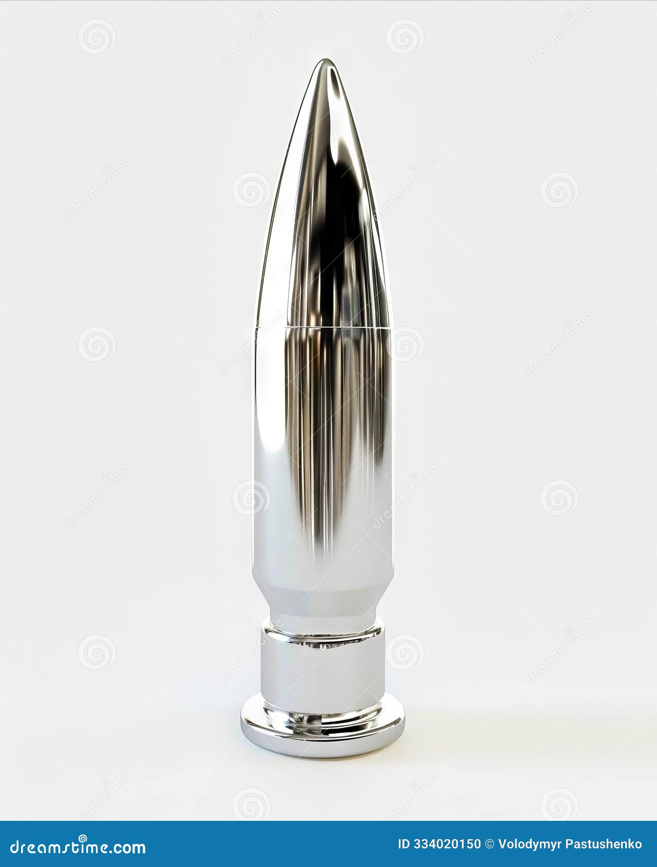 One Bullet Bottom Isolated On White Background. Cartridge 7.62 Caliber ...