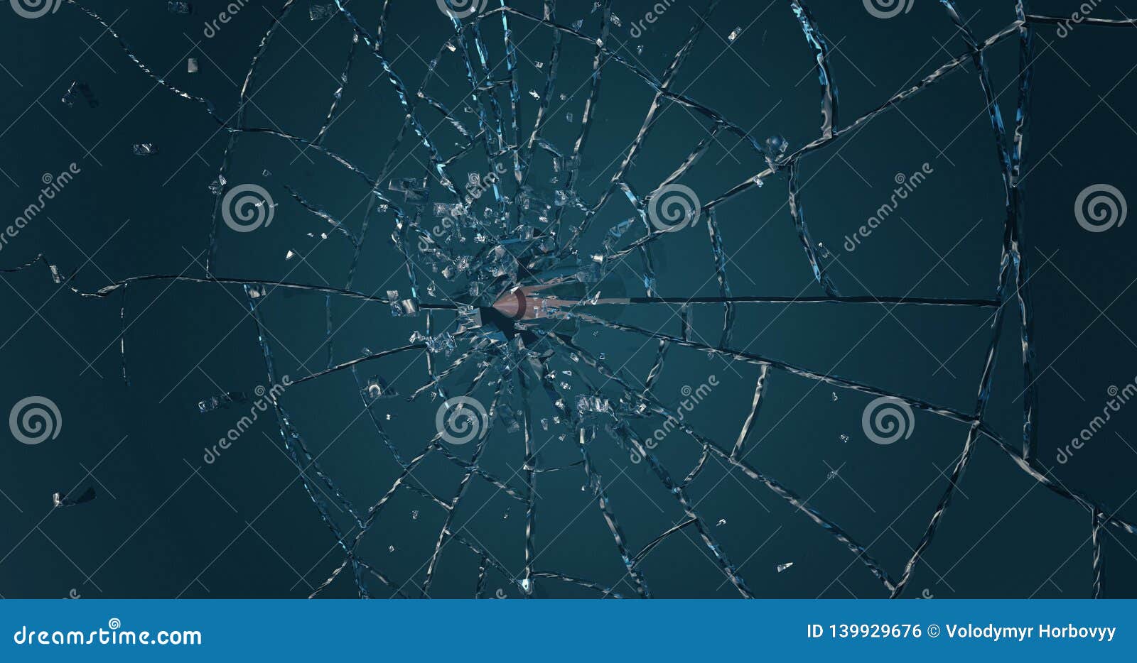 Bullet Shatters the Glass . 3D Render Stock Illustration - Illustration ...