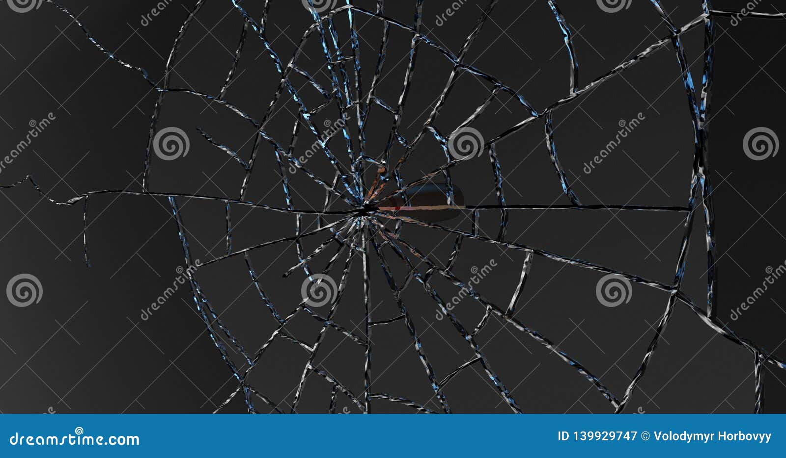 Bullet Shatters the Glass . 3D Render Stock Illustration - Illustration ...