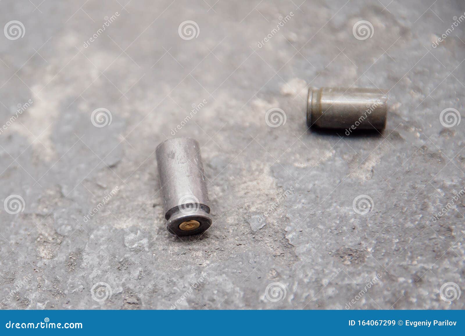 Bullet Shell on Gray Concrete Background. Shooting Range Stock Image ...