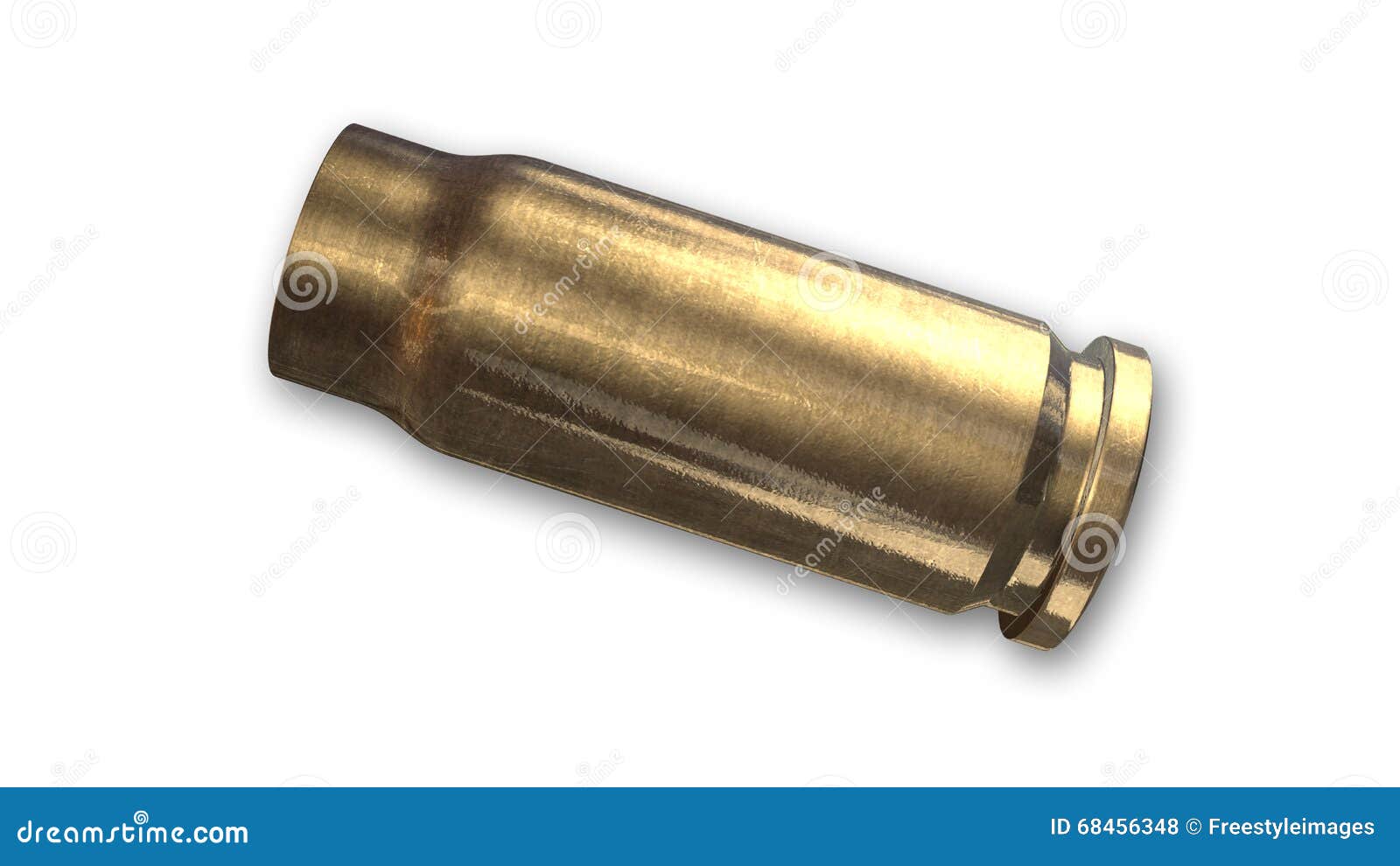 Bullet Shell Isolated on White, Side View Stock Illustration ...