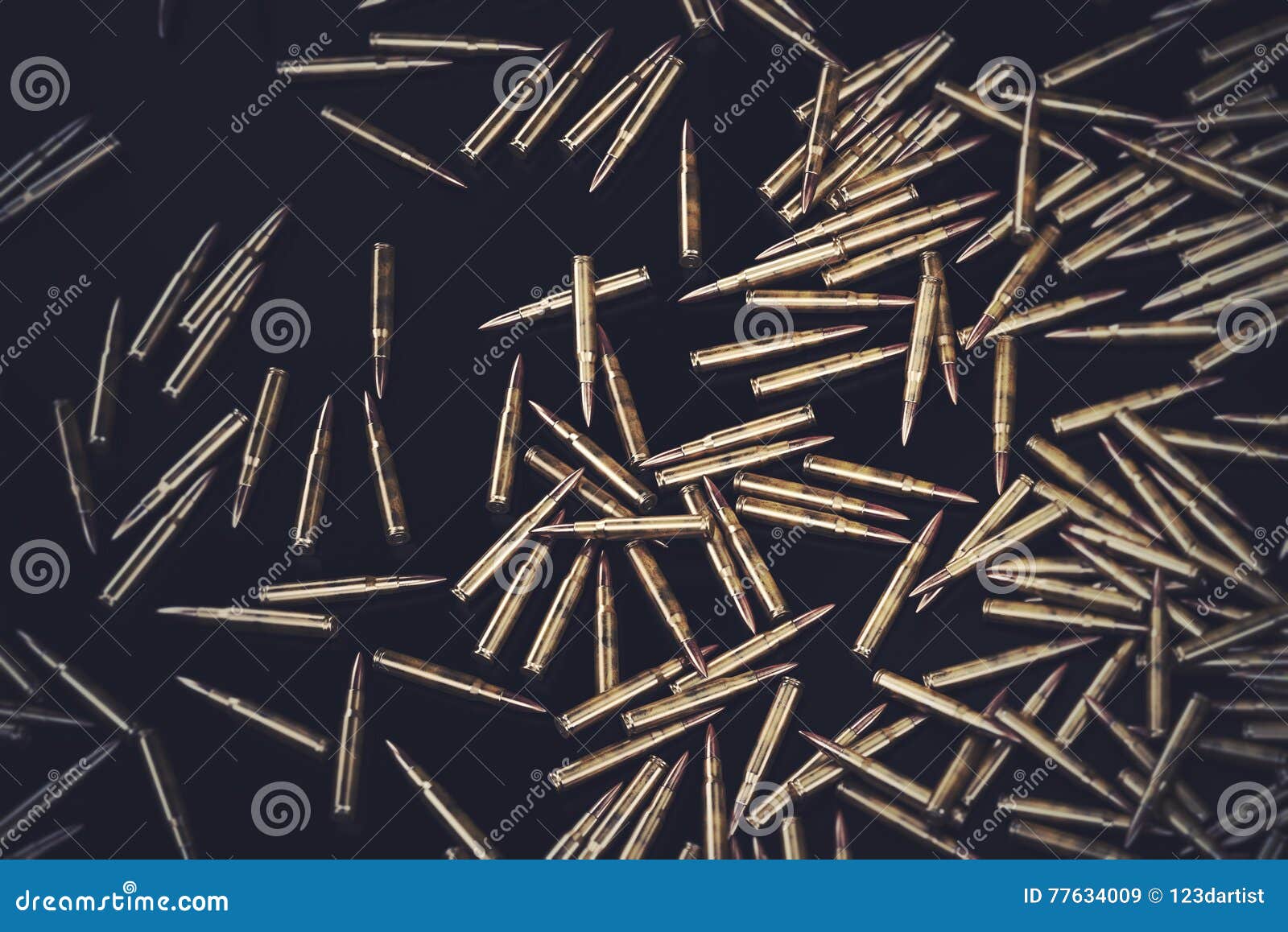 Bullet Shells Background- 3D Illustration Stock Illustration ...