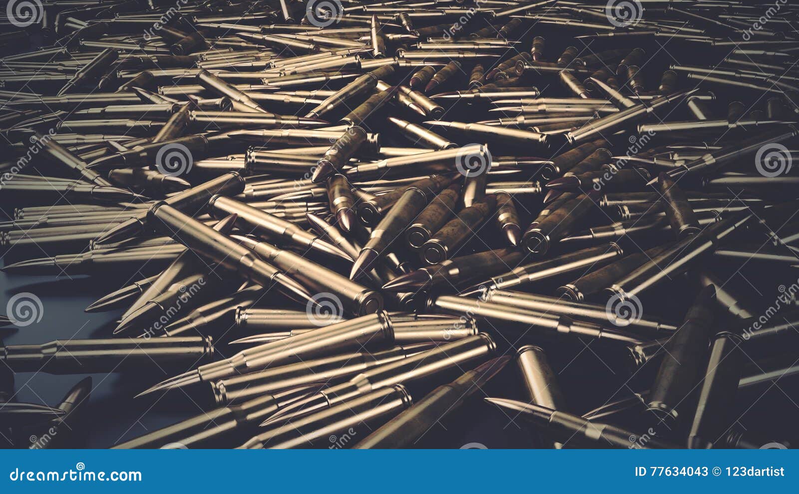Bullet Shells Background- 3D Illustration Stock Illustration ...