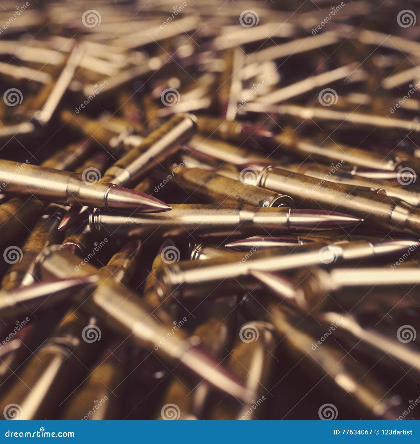 Bullet Shells Background- 3D Illustration Stock Illustration ...