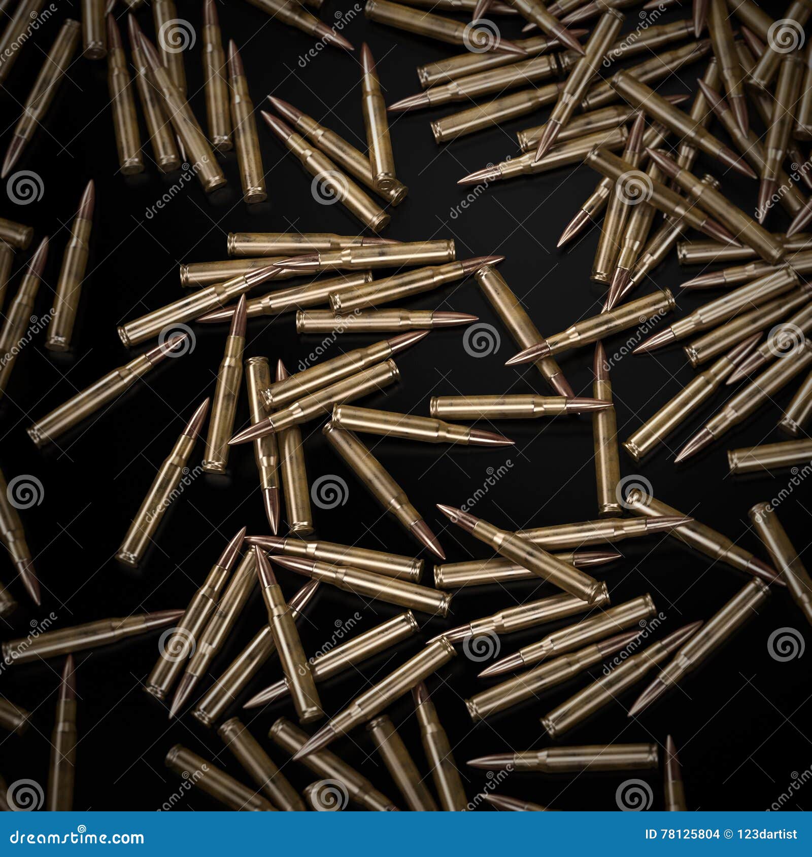 Bullet Shells Background - 3D Illustration Stock Illustration ...