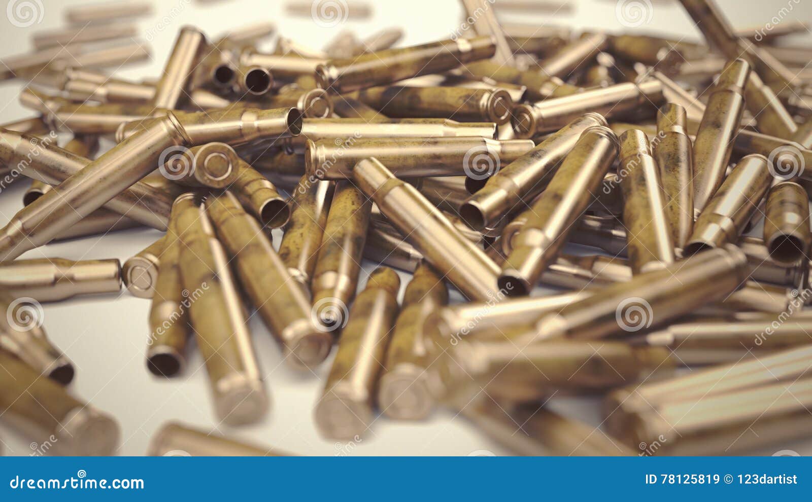 Bullet Shells Background - 3D Illustration Stock Illustration ...