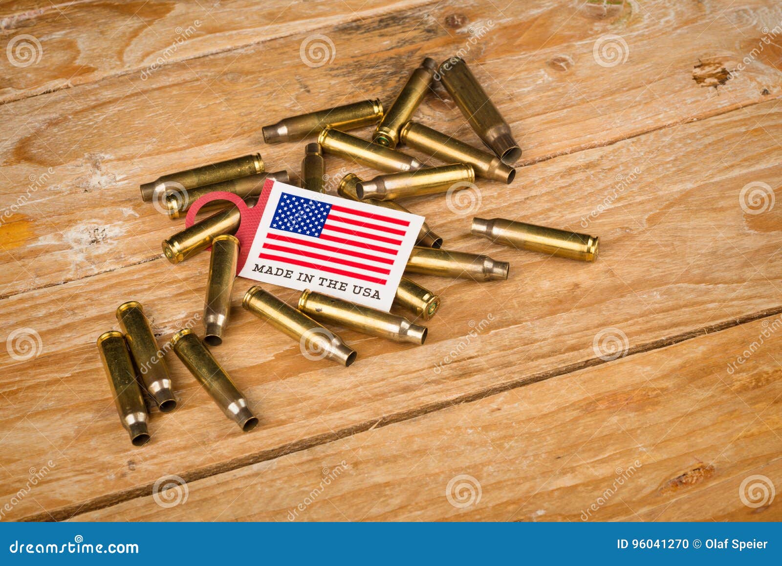 Bullet shells and US flag stock photo. Image of issues - 96041270