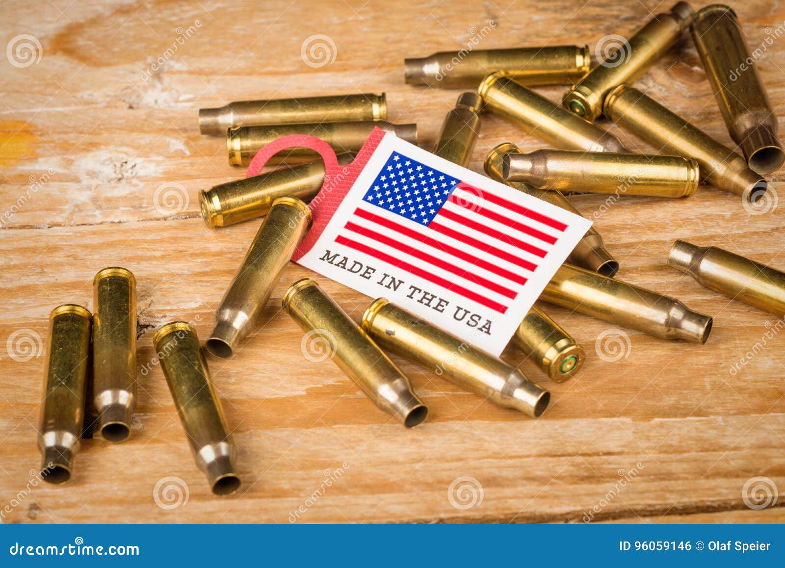 Bullet shells and US flag stock photo. Image of violence - 96059146